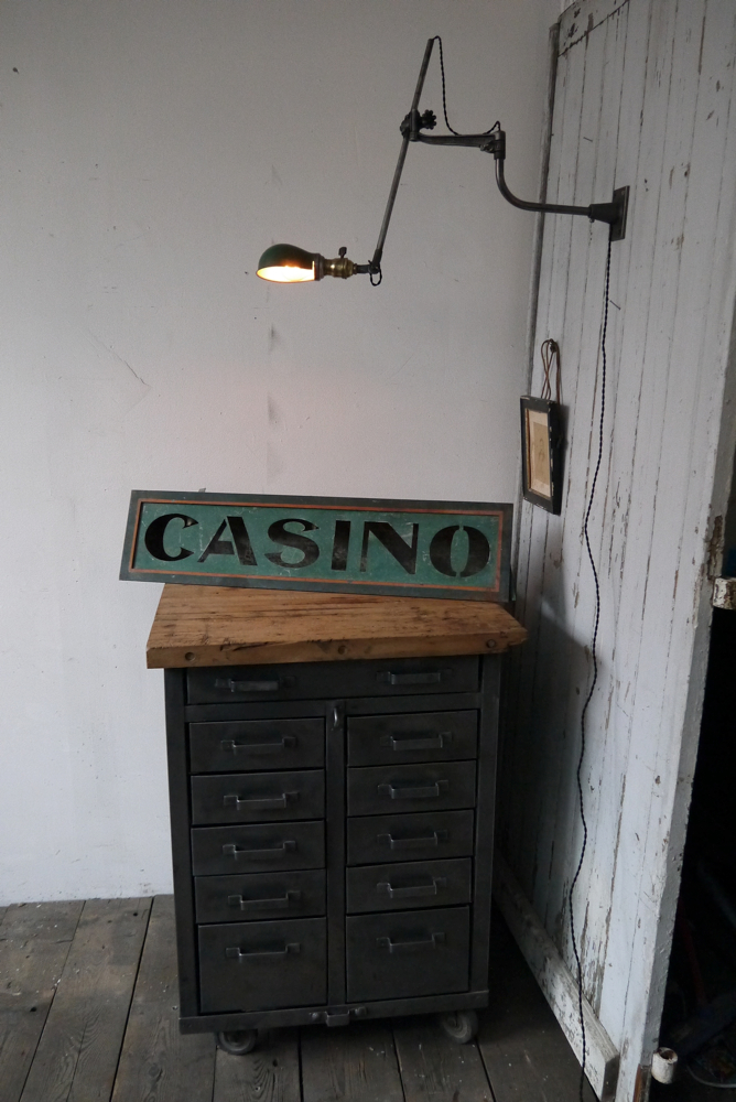 etabli d'atelier industriel metal 11 tiroirs plateau bois massif