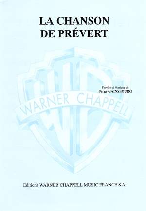 Partition Serge Gainsbourg La chanson de Prévert-piano et chant-