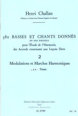 Méthode Henri CHALLAN 380 basses et chants donnés vol.2A (éditions ...