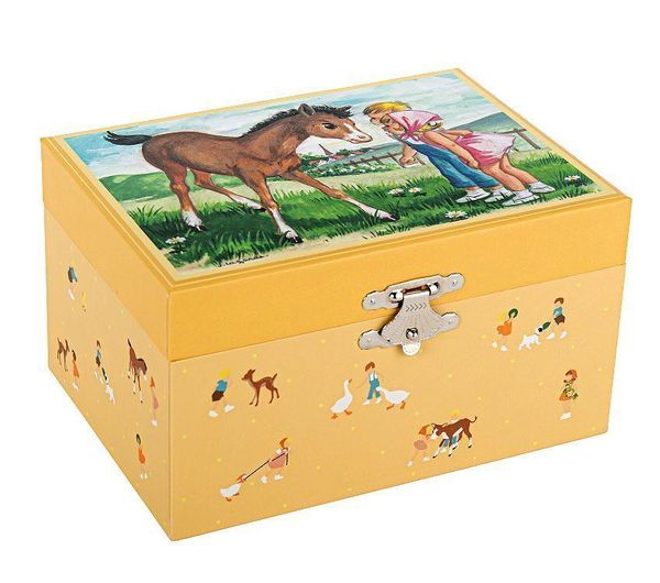 Trousselier musical box / musical jewellery box with rotating horse and ...