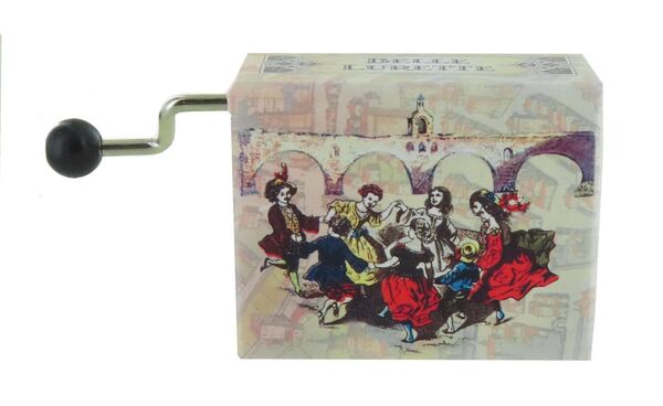 Caja de música de manivela de cartón ilustrado "Belle Lurette" - Referencia de esta caja de ...