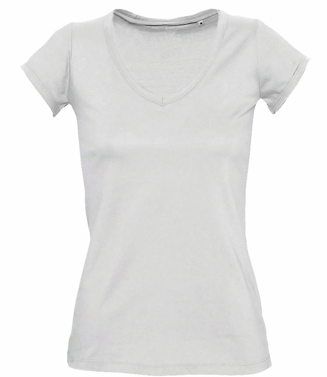 T Shirt Femme Col V Manches Courtes